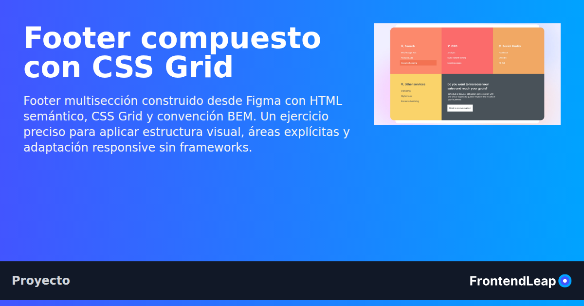 Footer compuesto con CSS Grid