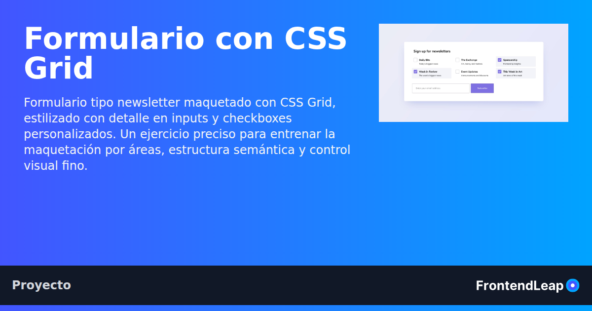 Formulario con CSS Grid